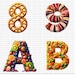 Food Alphabet Clipart PNG, Cute A–Z Letters With Fruits & Snacks, 38 ...