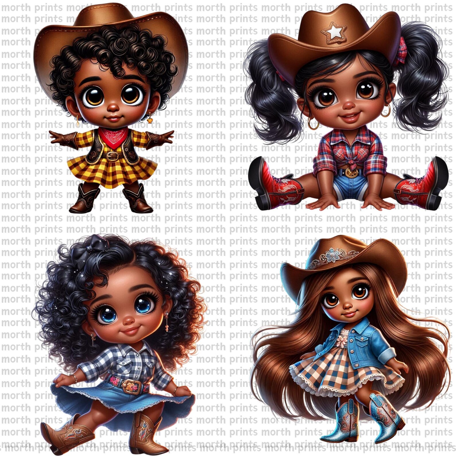 Western Baby Clipart PNG, Cowboy Nursery Illustrations for Baby Shower ...
