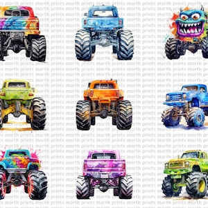 Watercolor Monster Truck Clipart PNG, Off-road 4x4 Trucks, 55 PNG ...
