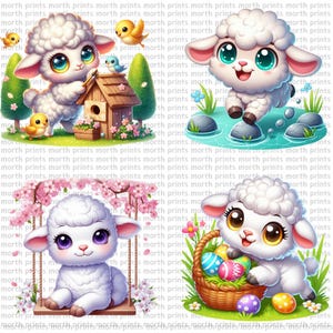 37 PNG Spring Lamb Clipart , Cute Animals, Lamb Clipart, Animals Bundle ...