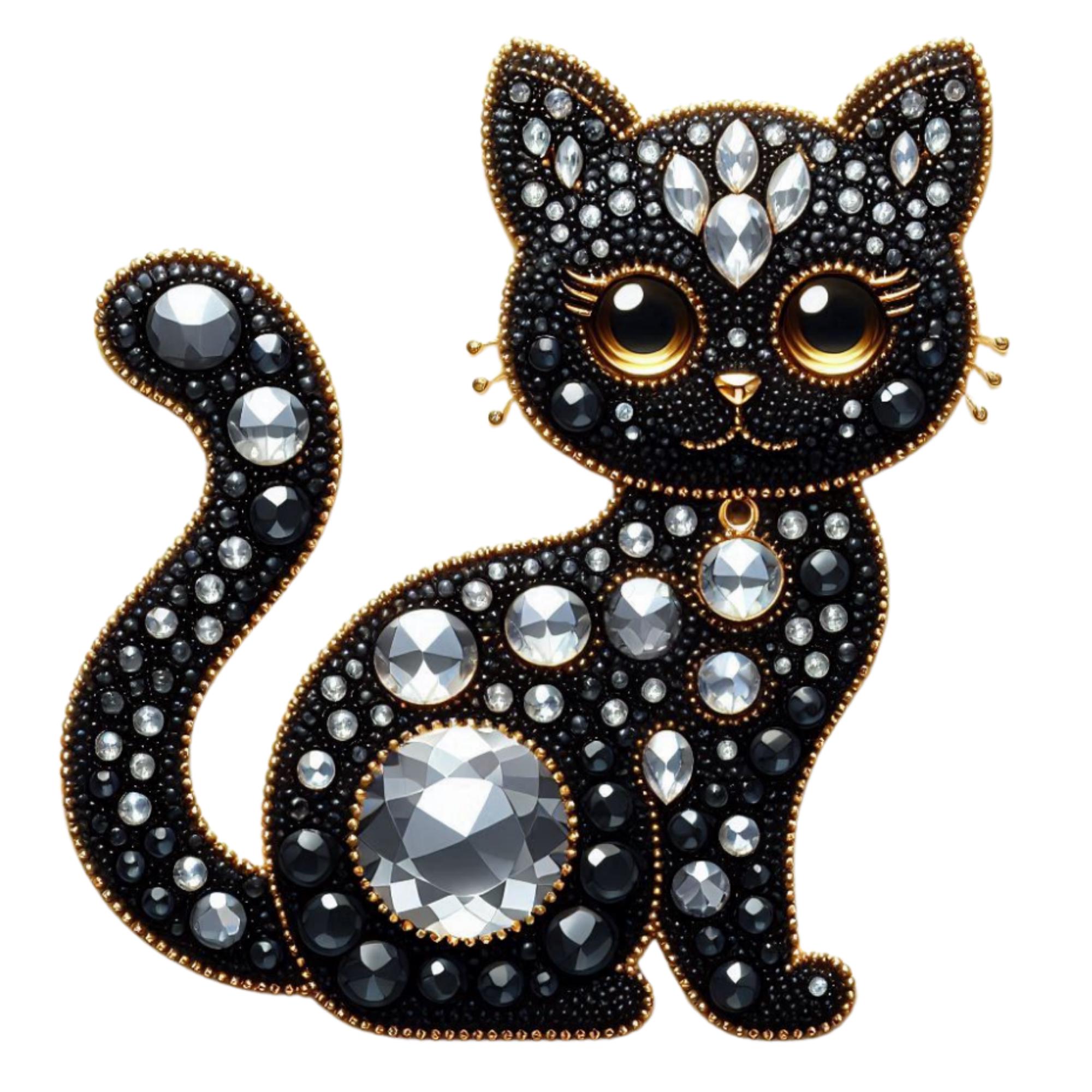Diamond Cat Clipart PNG, Gemstone Sparkle Cats, 50 PNG, Shiny Crystal ...