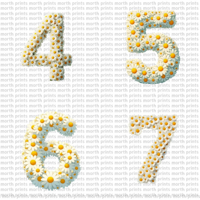 Daisy Floral Alphabet Clipart PNG, A–Z Letters With Flowers ...