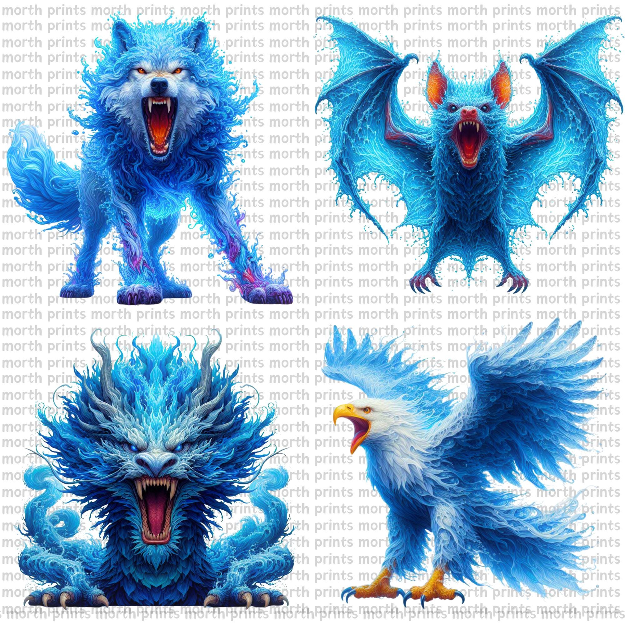 Mystic Animals Clipart PNG, Lion, Snake & Tiger With Magic Auras ...