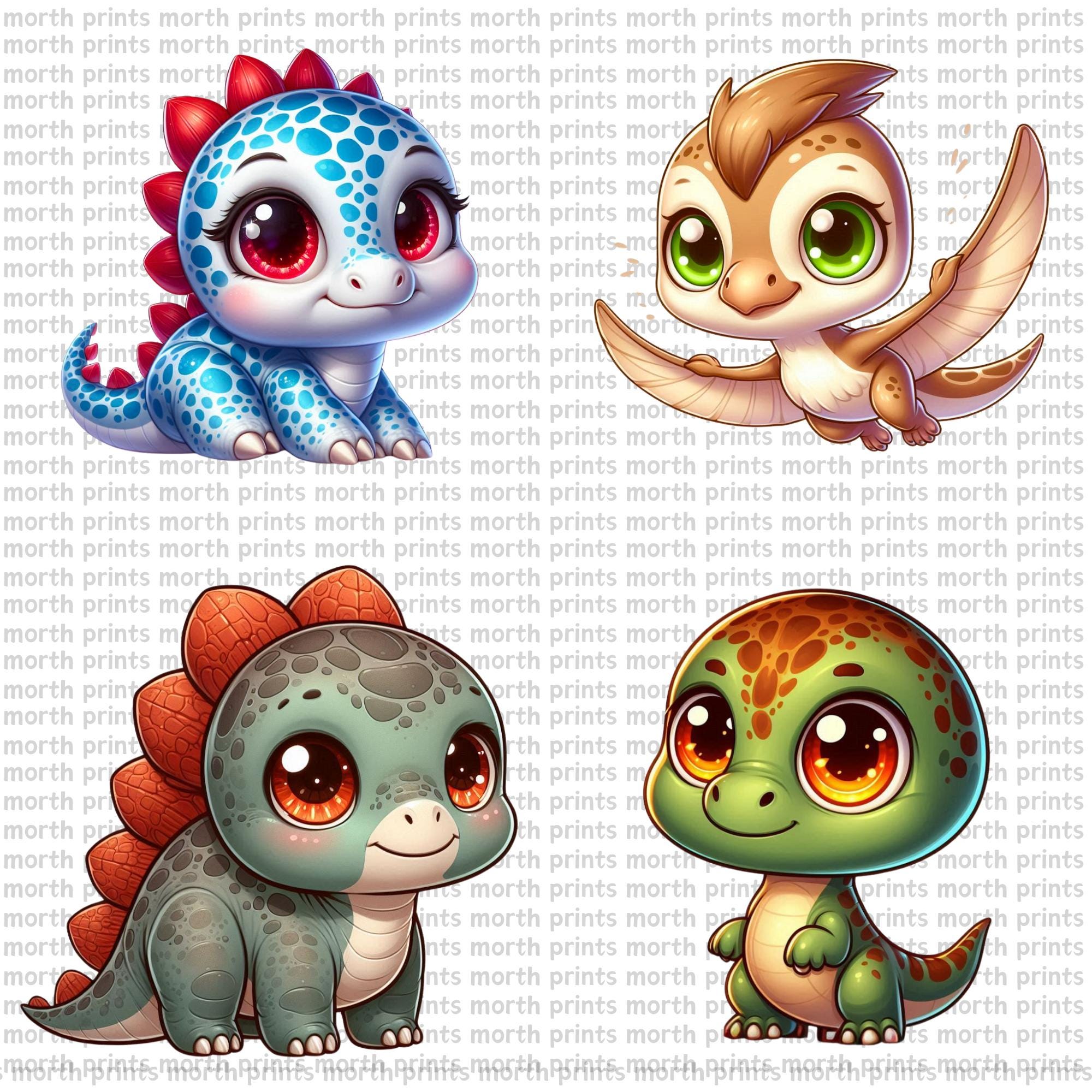 Baby Dinosaurs Clipart PNG, Cute Cartoon Dino Nursery Set, 16 PNG ...