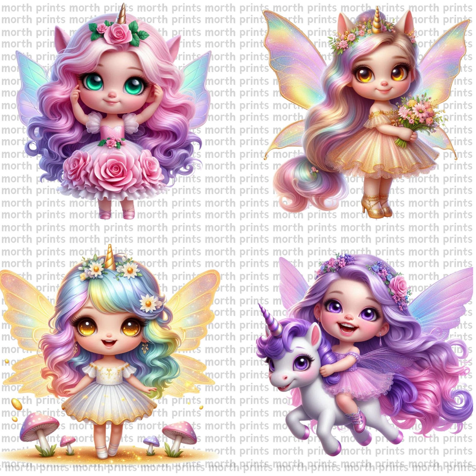 Unicorn Fairy Clipart PNG, Cute Magical Fairy & Baby Unicorn Art ...