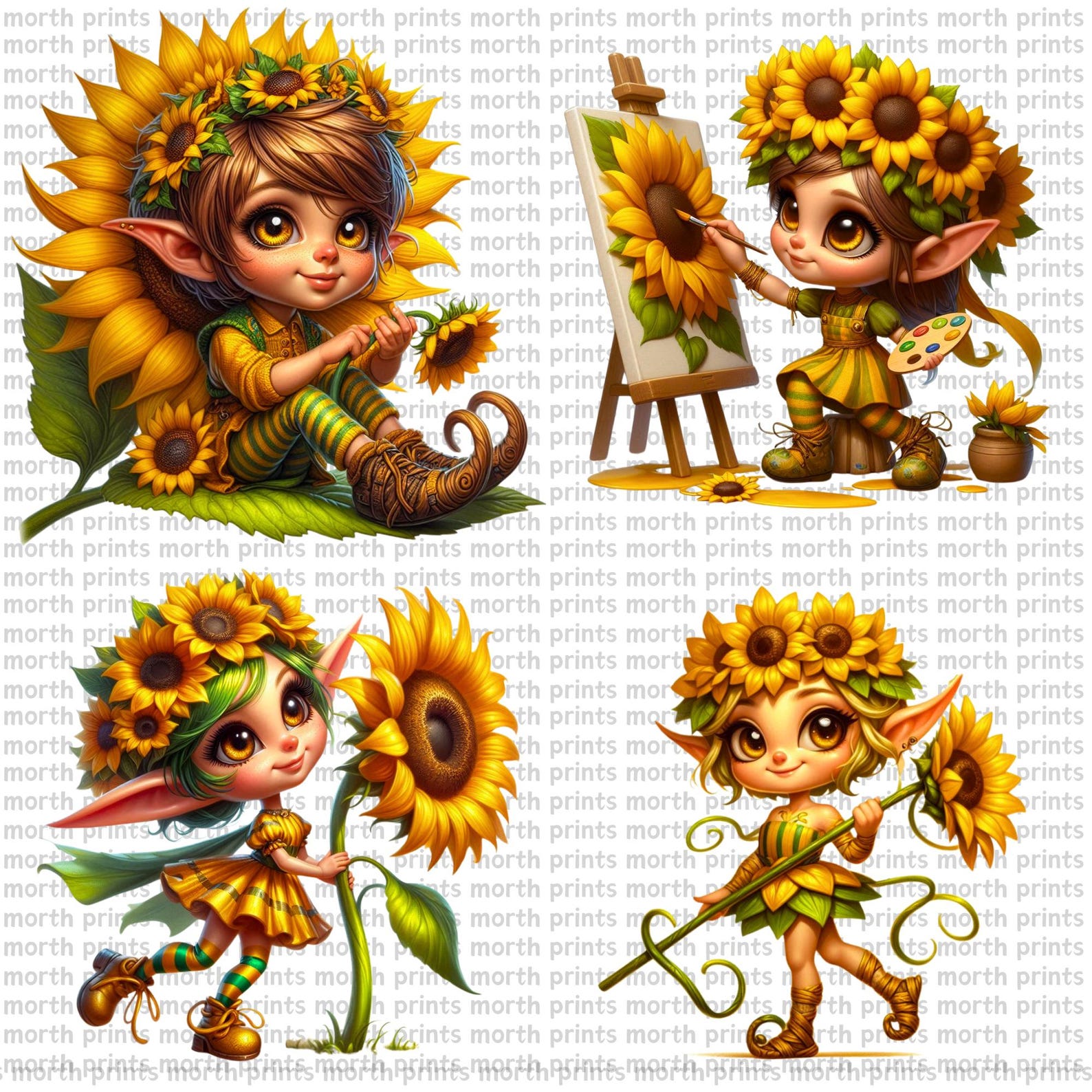 27 PNG Sunflower Elves Clipart Flower Elves Clipart PNG, Cute Fantasy ...