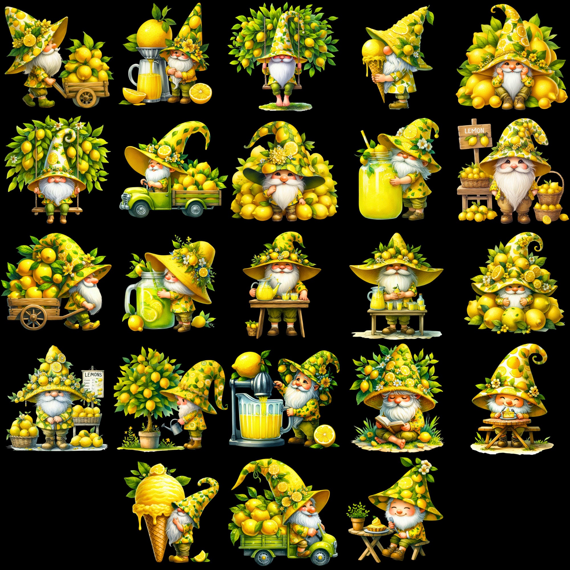 23 PNG Lemon Gnome Clipart ,cute Gnome,lemon Clipart, Spring Clipart ...