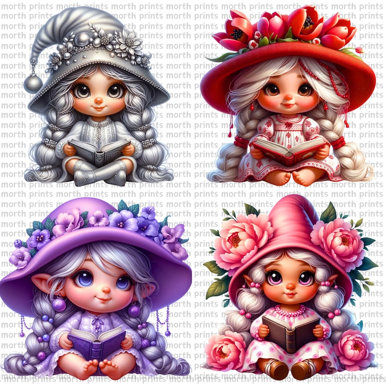 30 PNG Cute Girl Gnomes Clipart Cute Gnome, Happy Gnomes, Gnome Bundle ...