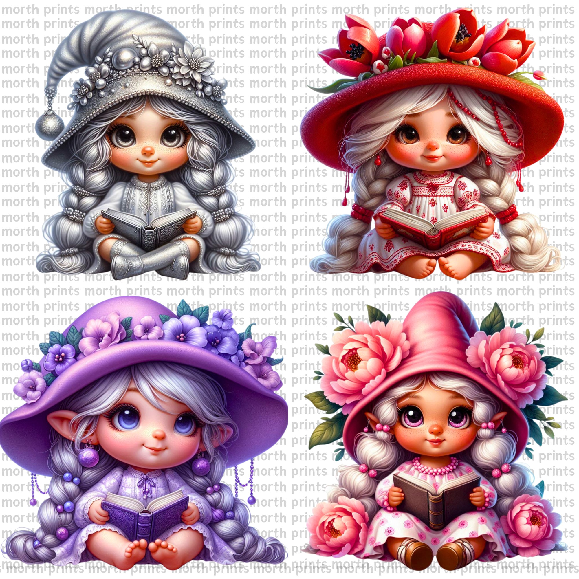 30 PNG Cute Girl Gnomes Clipart Cute Gnome, Happy Gnomes, Gnome Bundle ...