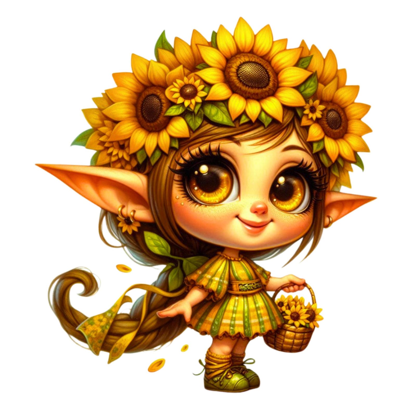27 PNG Sunflower Elves Clipart Flower Elves Clipart PNG, Cute Fantasy ...