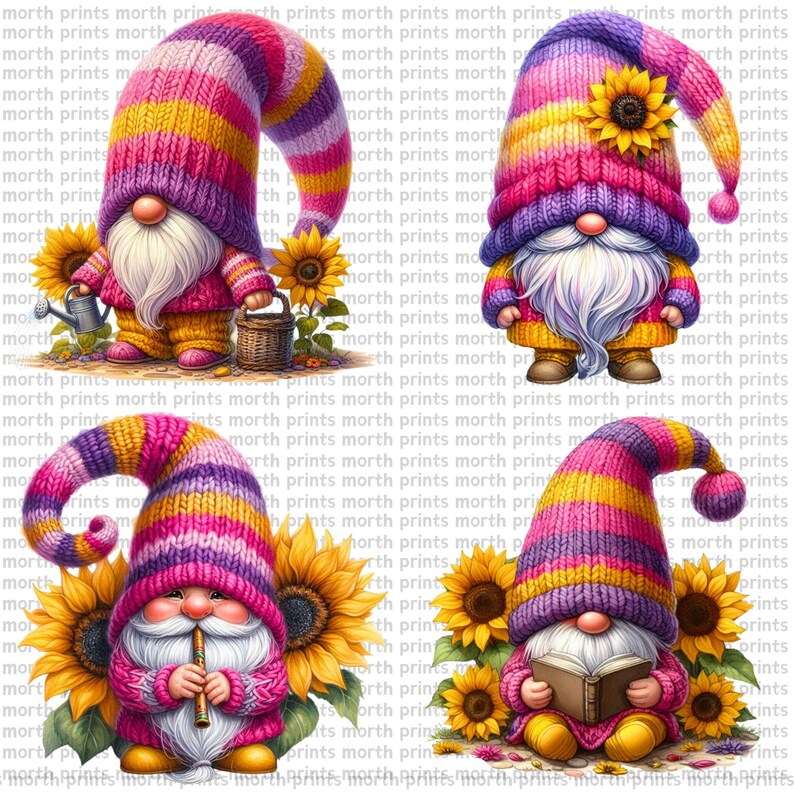 23 PNG Sunflower Gnome Clipart Garden Gnome Clipart, Gnome With Flowers ...