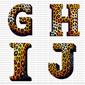 Leopard Print Alphabet Clipart PNG, Animal Pattern A–Z Letters, 38 PNG ...