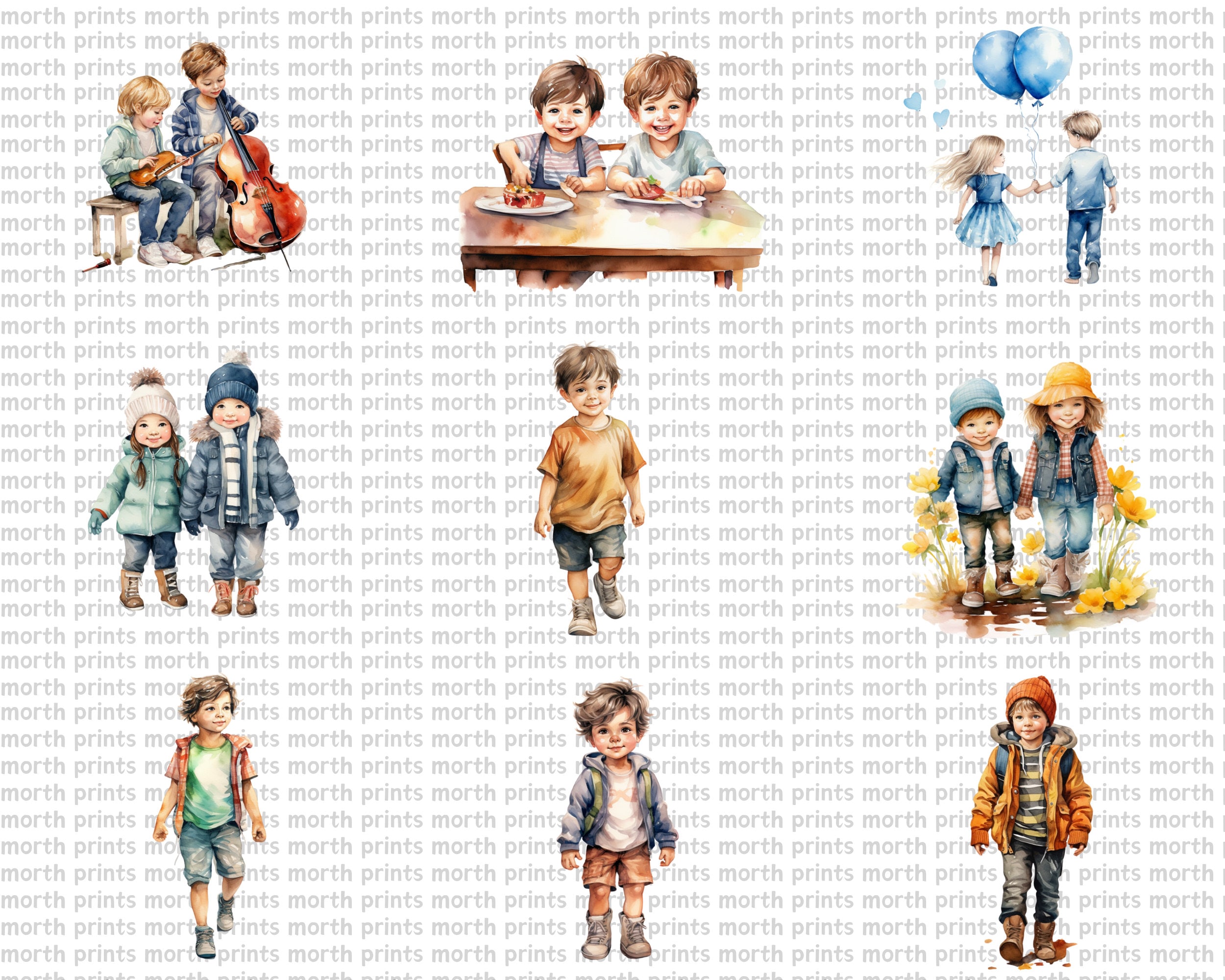 Watercolor Kids Clipart PNG, Boys & Girls, School, Playground, Nursery ...