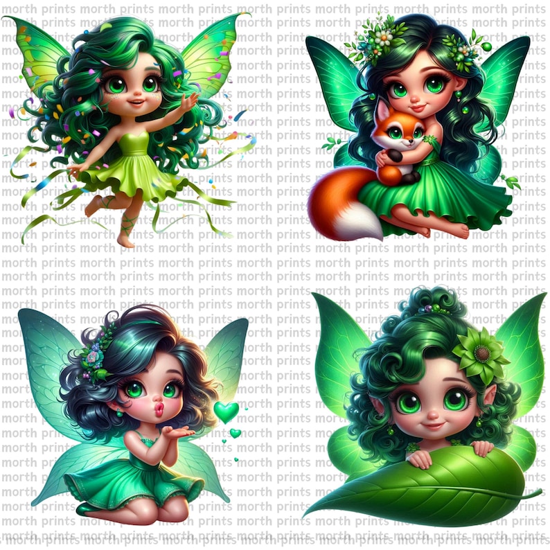 Green Fairy Clipart PNG, Nature & Forest Sprites With Leaves, 38 PNG ...