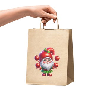 Apple Gnome Clipart PNG, Cute Fruit Gnome Illustrations for Summer and ...