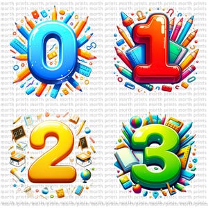 School Alphabet Clipart PNG, Back to School A–Z Letters, 40 PNG Files ...