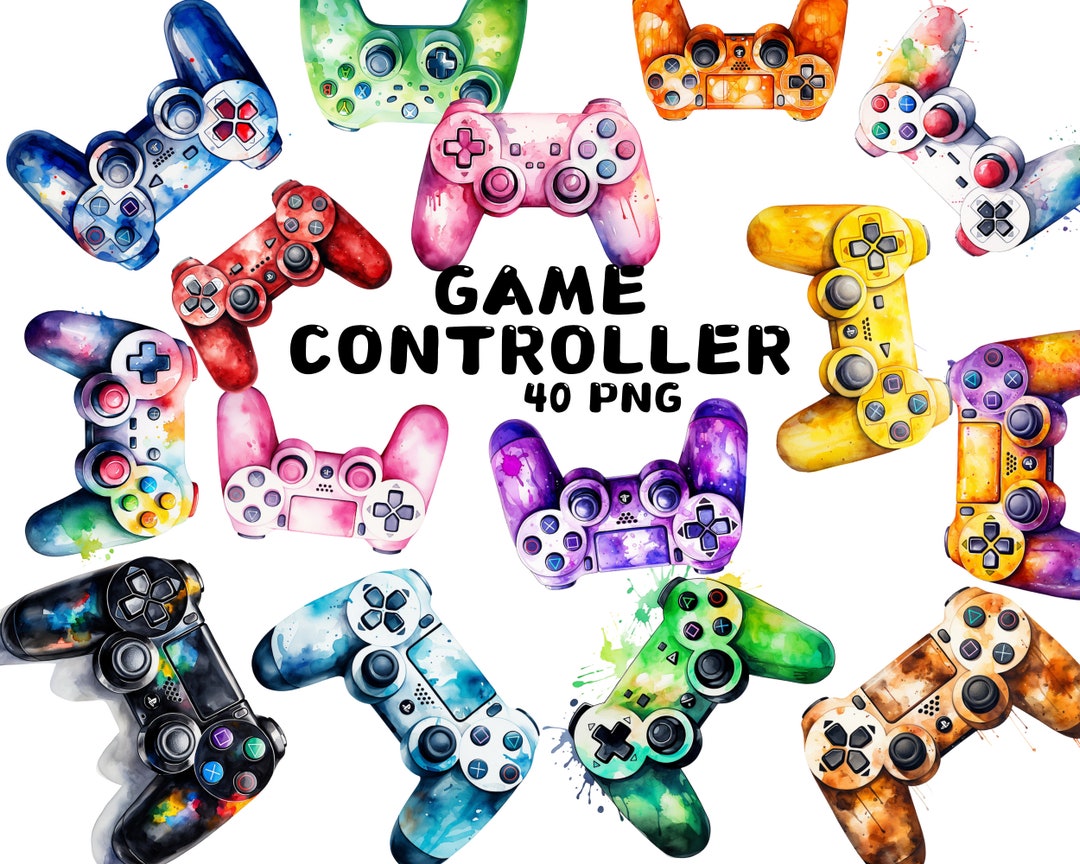 40 Watercolor Game Controller Clipart , Console Controllers Clipart ...