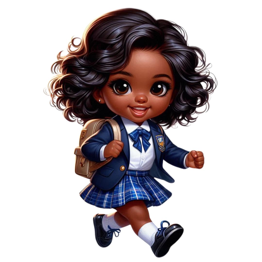 Chibi School Girl Clipart PNG, Cute Student With Backpack, Back to ...