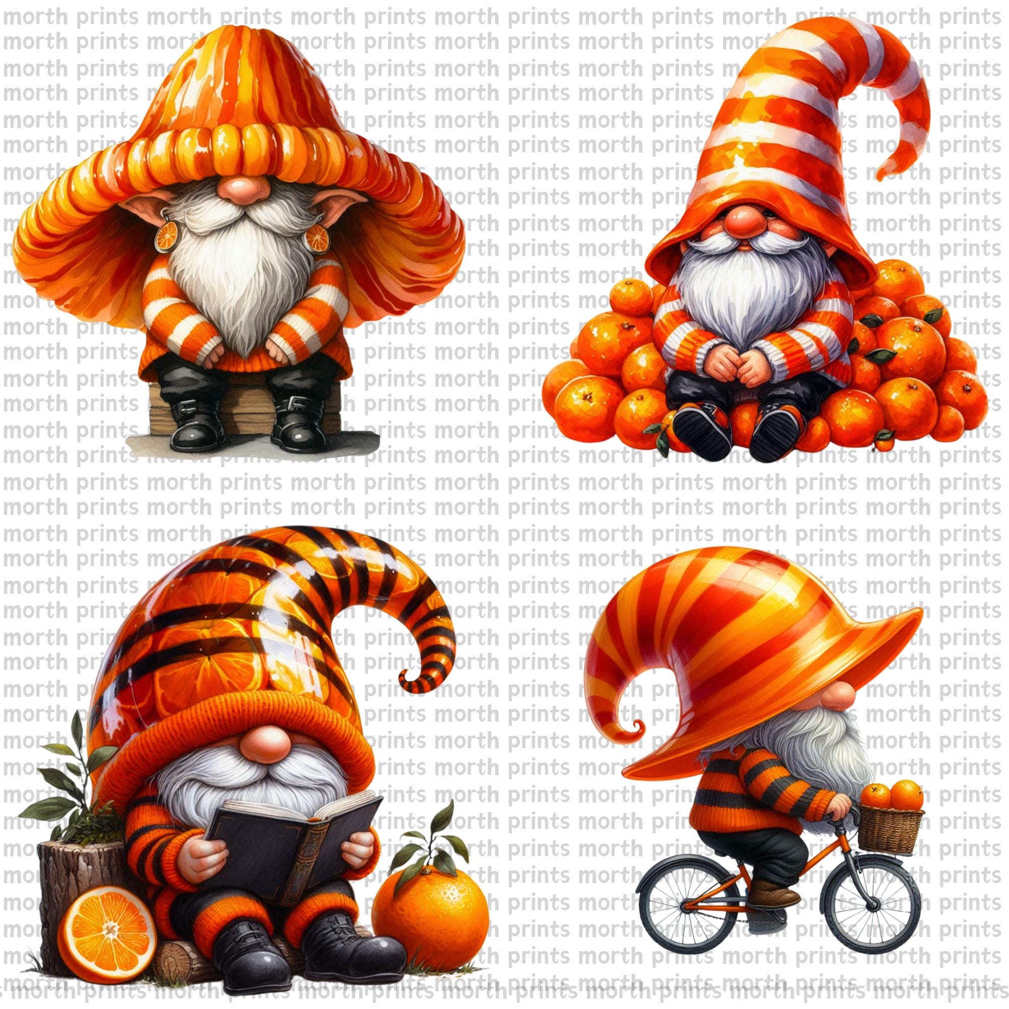 Orange Gnome Clipart PNG, Fruit Gnome Citrus Bundle, Transparent ...