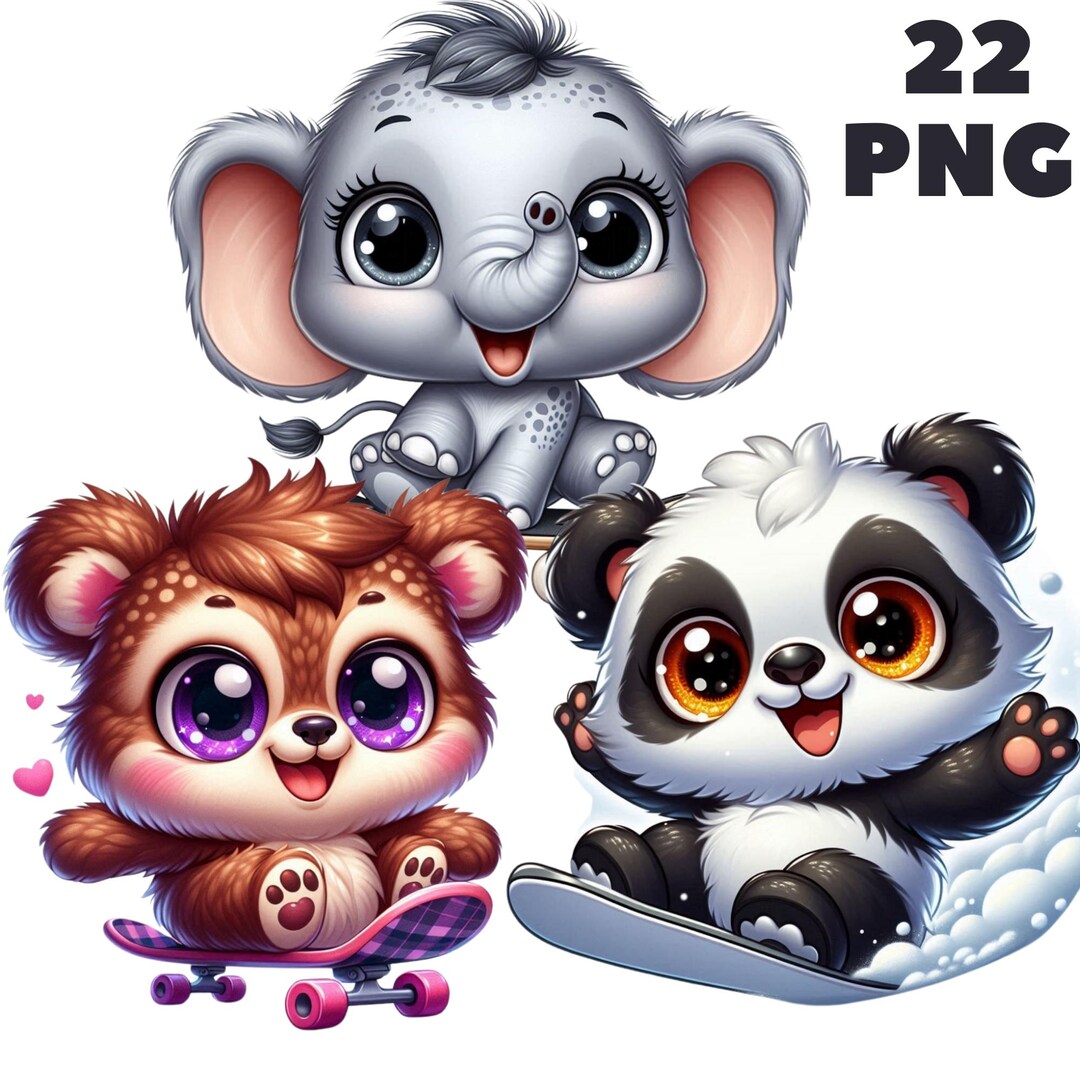 22 PNG Snowboard Animals Clipart , Animals Clipart, Sweet Animals ...