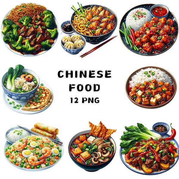 Chinese Food Clipart - Etsy