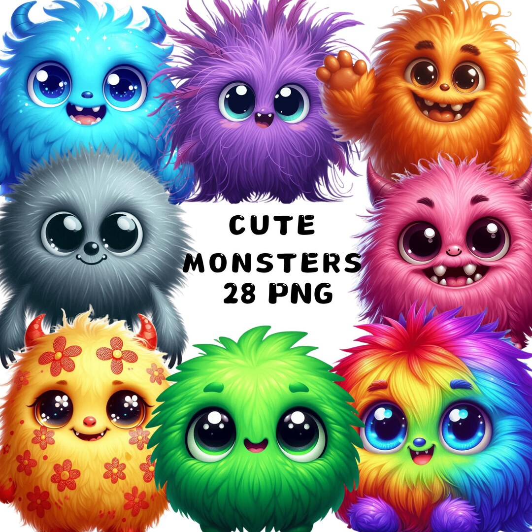 28 PNG, Monster Clipart Bundle, Cute Monster Art, Cute Monster Graphics ...