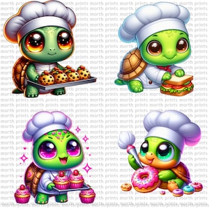 34 PNG Chef Turtle Clipart , Cute Animals, Chef Clipart, Animals Bundle ...
