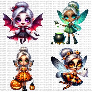 Halloween Fairy Clipart: Spooky Pumpkin Fairytale Illustrations (PNG ...