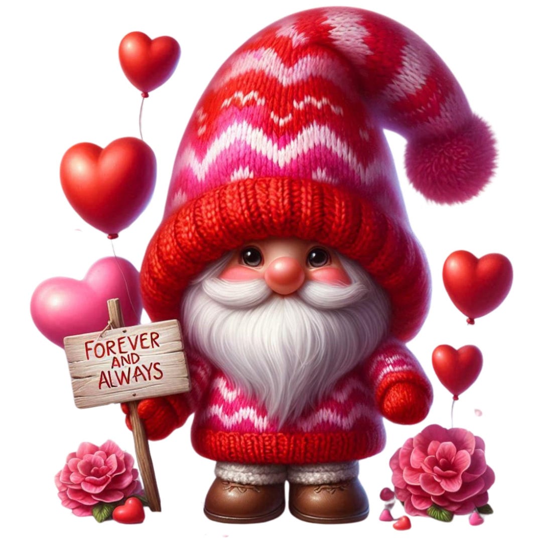 56 PNG Valentines Gnome Clipart , Valentines Day Clipart, Festive ...