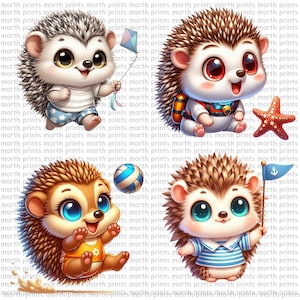 Summer Hedgehog Clipart PNG, Beach Hats, Ice Cream & Sunglasses, 32 PNG ...