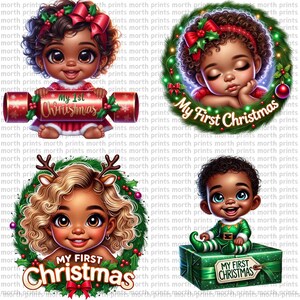 Christmas Babies Clipart PNG, Cute Holiday Baby Illustrations for Cards ...