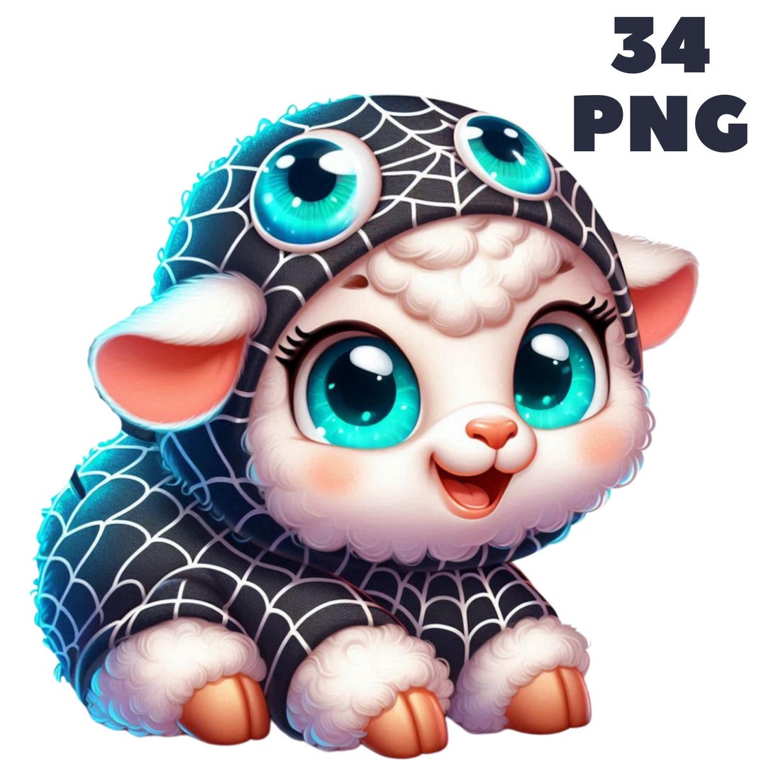 Halloween Lamb Clipart PNG, Cute Sheep With Pumpkins, Ghosts & Costumes ...