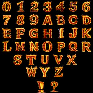 38 PNG Fire Alphabet Clipart , Alphabet PNG, Fire Clipart, Watercolor ...