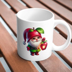 Apple Gnome Clipart PNG, Cute Fruit Gnome Illustrations for Summer and ...