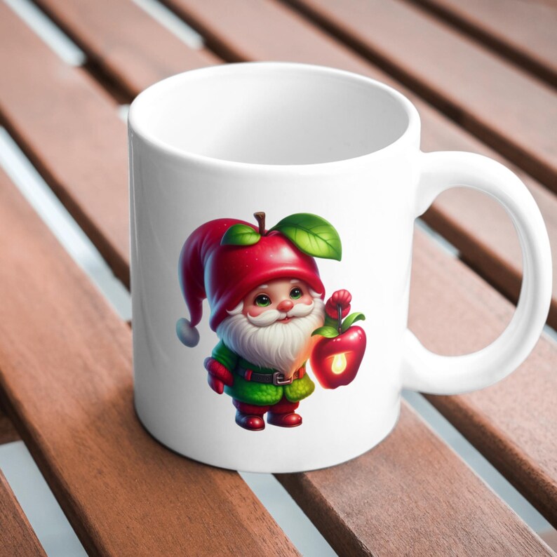 Apple Gnome Clipart PNG, Cute Fruit Gnome Illustrations for Summer and ...