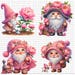 Watercolor Peony Gnomes Clipart PNG, Cute Spring Garden Gnomes, 39 PNG ...