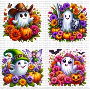 26 PNG Cute Ghosts Clipart , Halloween Clipart Bundle, Cute Ghost ...