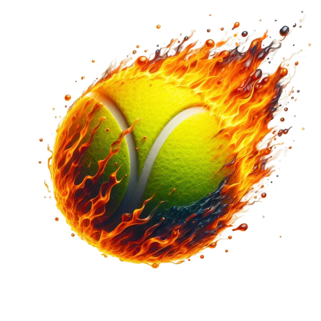 Fire Tennis Ball Clipart PNG, Flaming Tennis Balls, Watercolor Sports ...