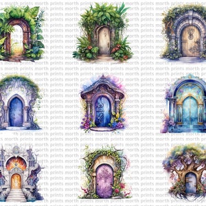 Watercolor Fantasy Doors Clipart PNG, Fairy & Enchanted Doors, Fairy ...