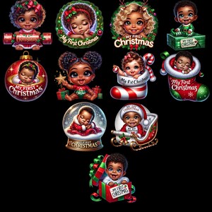 Christmas Babies Clipart PNG, Cute Holiday Baby Illustrations for Cards ...
