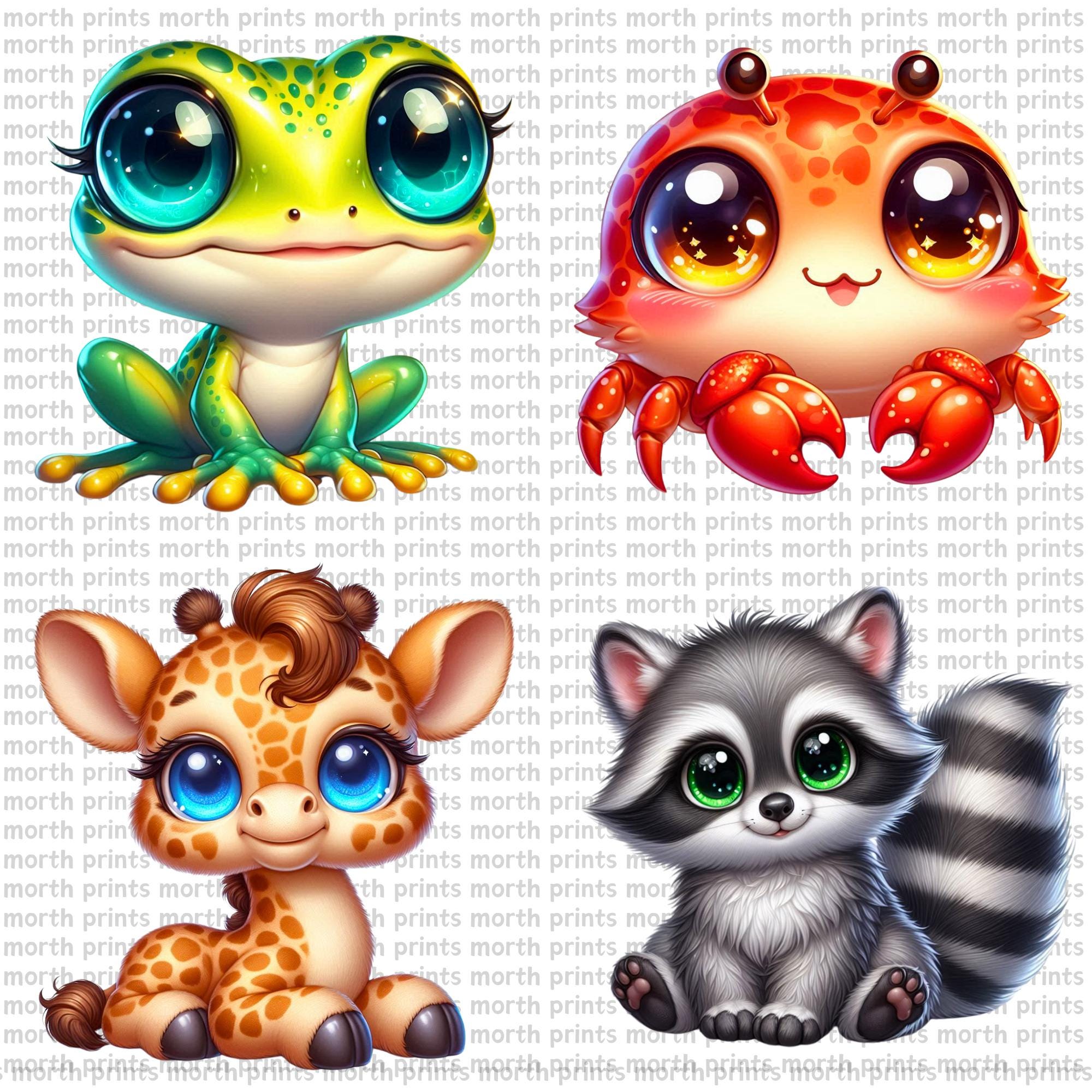 Cute Baby Animals Clipart PNG, Safari & Farm Nursery Set, 79 PNG Files ...