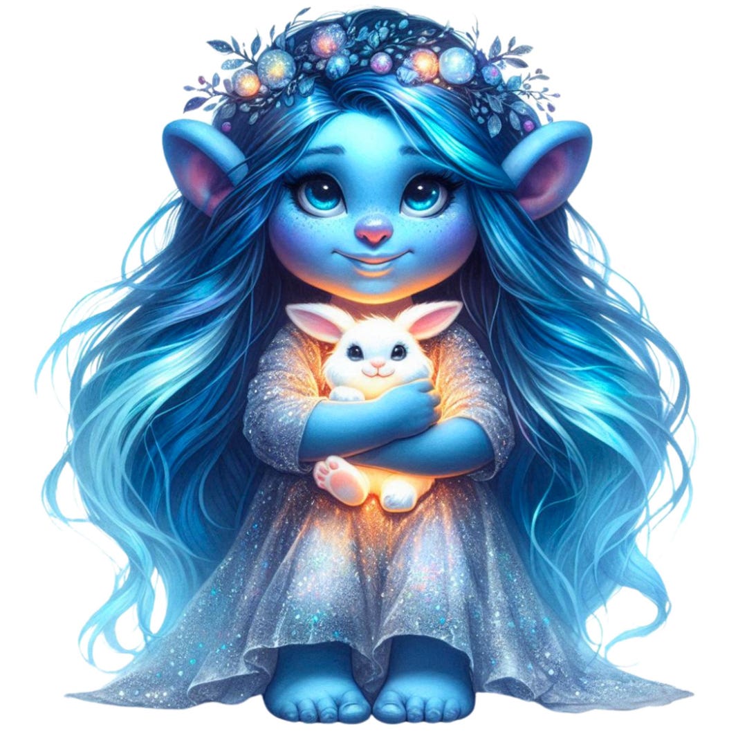 30 PNG Blue Girl Gnome Clipart , Moon Clipart, Gnome Bundle, Cute Gnome ...