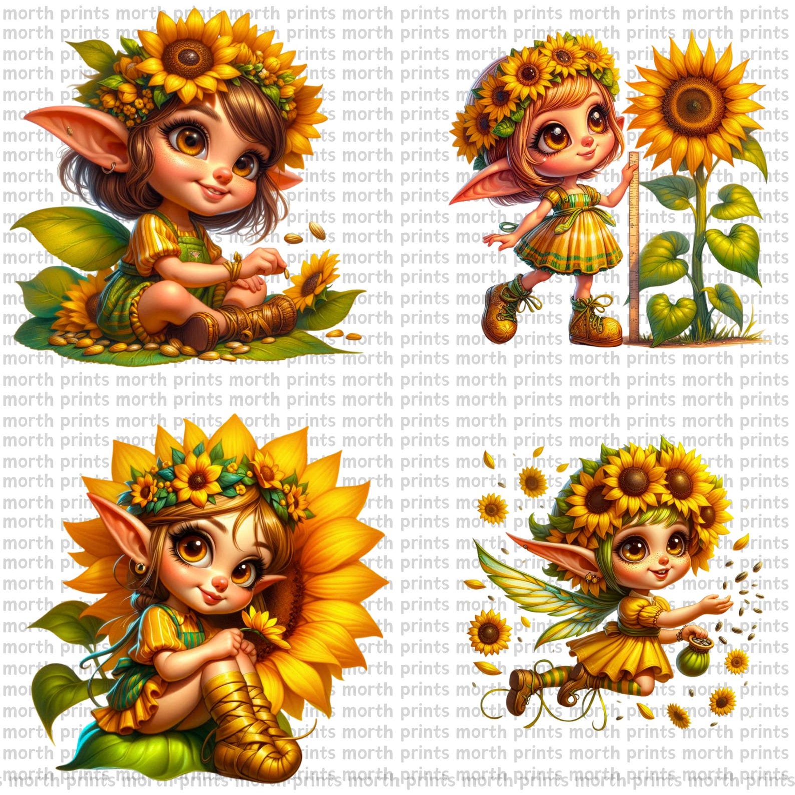 27 PNG Sunflower Elves Clipart Flower Elves Clipart PNG, Cute Fantasy ...
