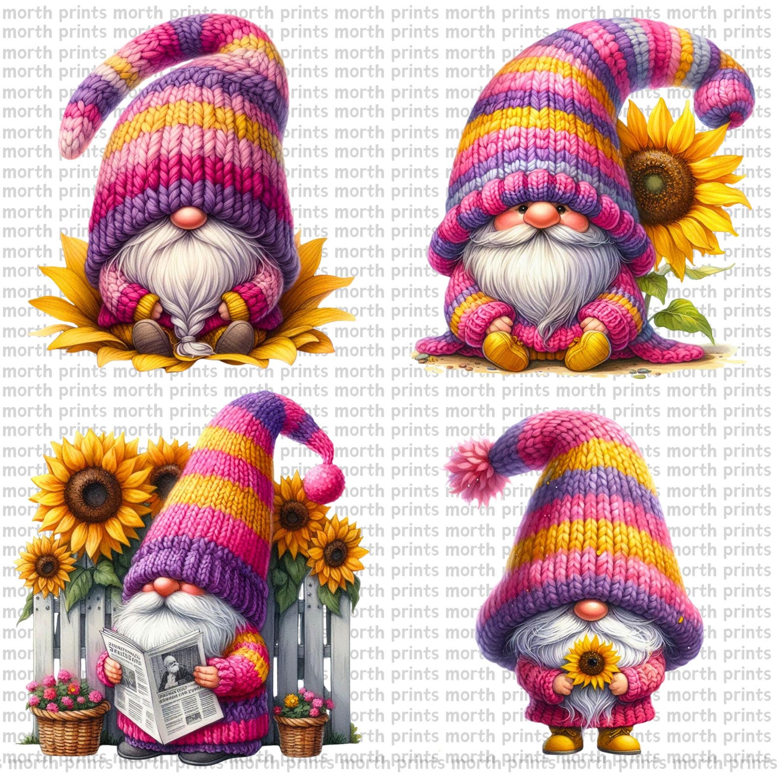 23 PNG Sunflower Gnome Clipart Garden Gnome Clipart, Gnome With Flowers ...