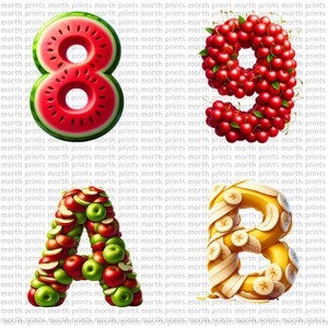 38 PNG Fruit Alphabet Clipart , Alphabet PNG, Fruit Clipart, Floral ...