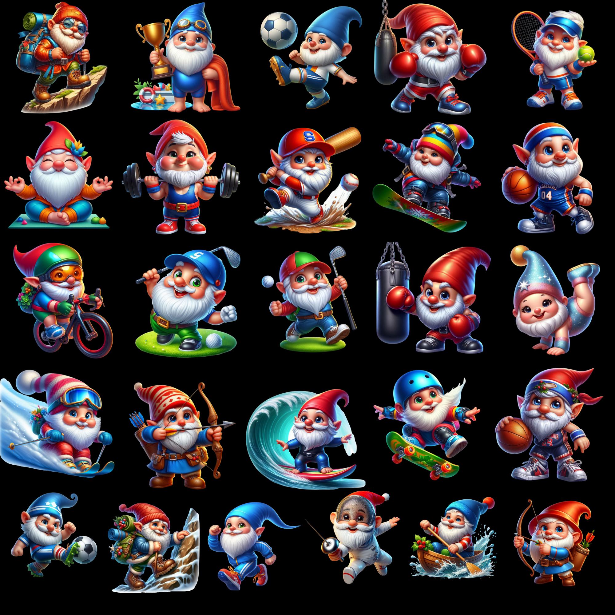 Athlete Gnome Clipart PNG, Workout & Sports Gnomes With Dumbbells, Cute ...