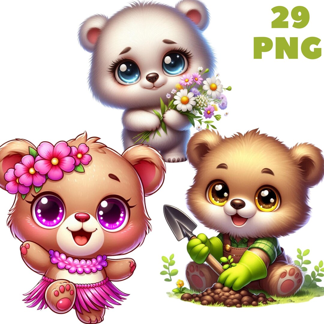 29 PNG Spring Bear Clipart , Cute Animals, Spring Clipart, Clipart ...
