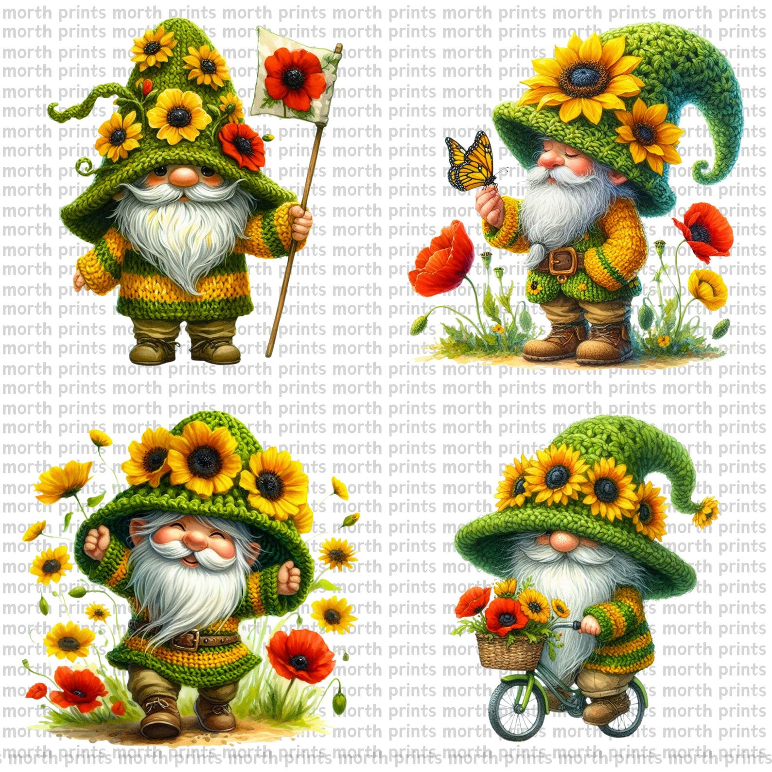 27 PNG Green Gnomes Clipart Cute Gnome, Spring Gnome, Garden Gnomes ...
