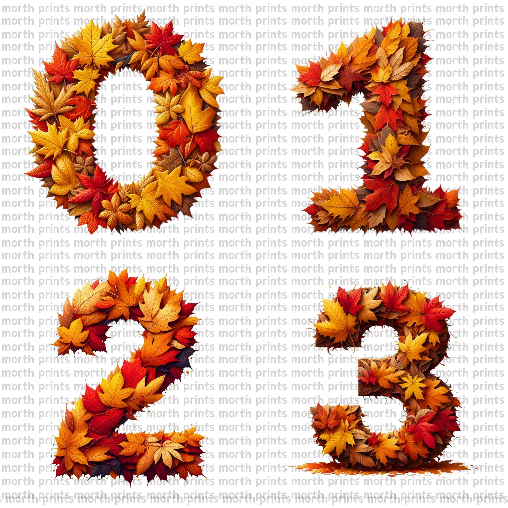 Autumn Leaves Alphabet Clipart PNG, Fall Foliage A–Z Letters ...