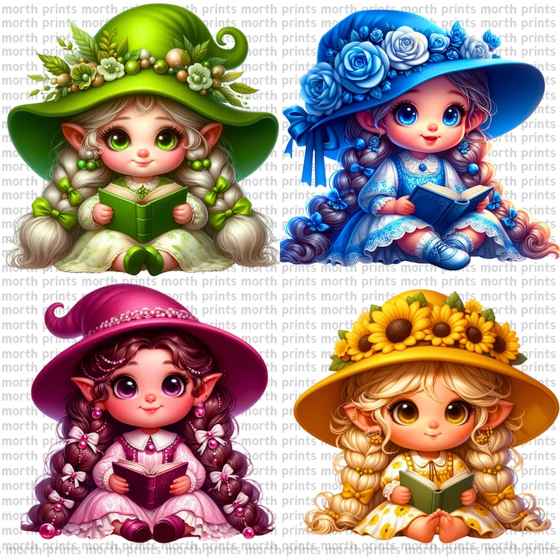 30 PNG Cute Girl Gnomes Clipart Cute Gnome, Happy Gnomes, Gnome Bundle, Gnome Clipart ...